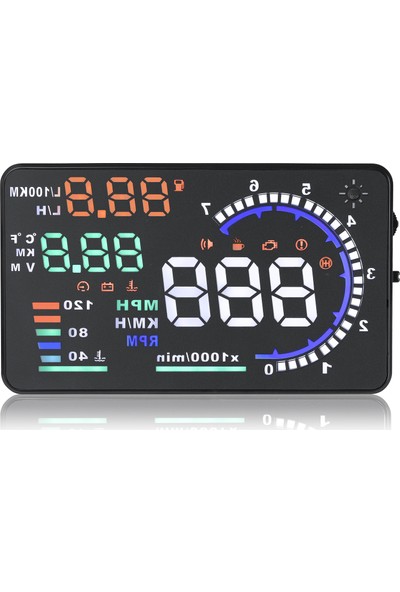 HUD A8 5.5 İnç Head Up Display OBD Araç Bilgisi Cam Yansıtma Cihazı HUD A8 5.5 İnç Head Up Display OBD Araç Bilgisi Cam Yansıtma Cihazı