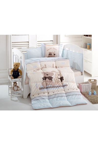 Özdilek Bebek Uyku Seti Bear And Rabbit Mavi