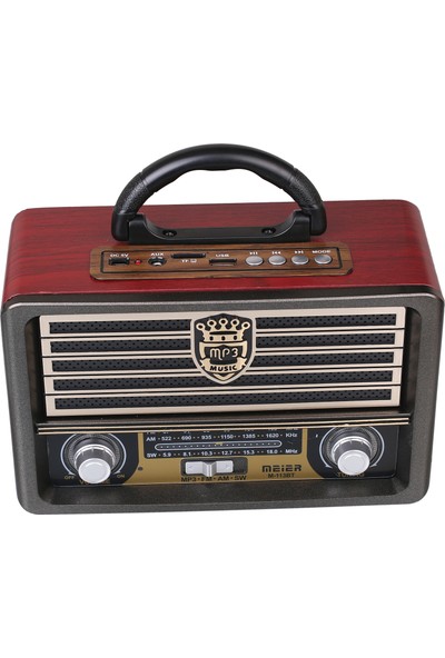 Meirer M 113 Bt Nostaljik Görünümlü Usb Sd Radyo