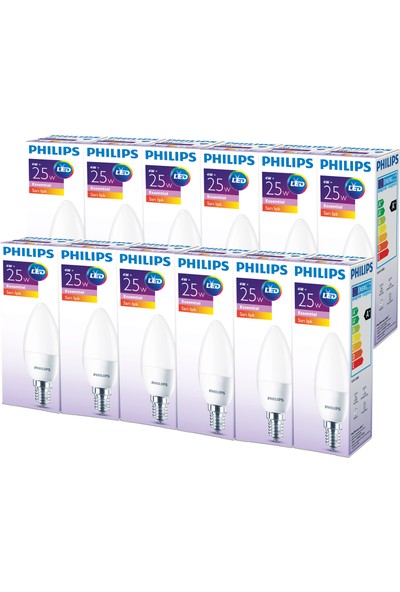 Philips ESS LEDCandle 25W Mum E14 İnce Duy Sarı Işık 12'li Ekopaket Philips ESS LEDCandle 25W Mum E14 İnce Duy Sarı Işık 12'li Ekopaket