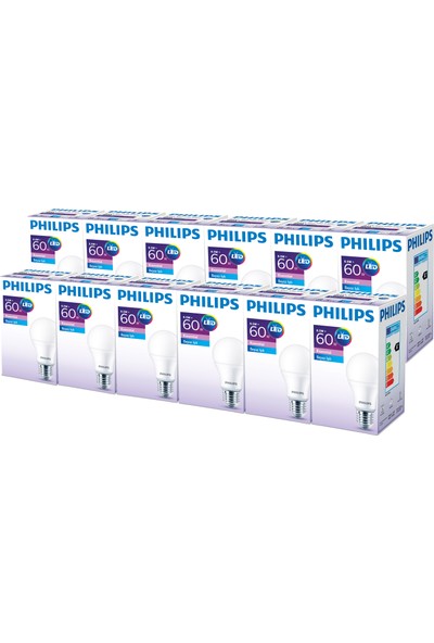 Philips ESS LEDBulb 8.5-60W E27 Normal Duy Beyaz Işık 12'li Ekopaket Philips ESS LEDBulb 8.5-60W E27 Normal Duy Beyaz Işık 12'li Ekopaket