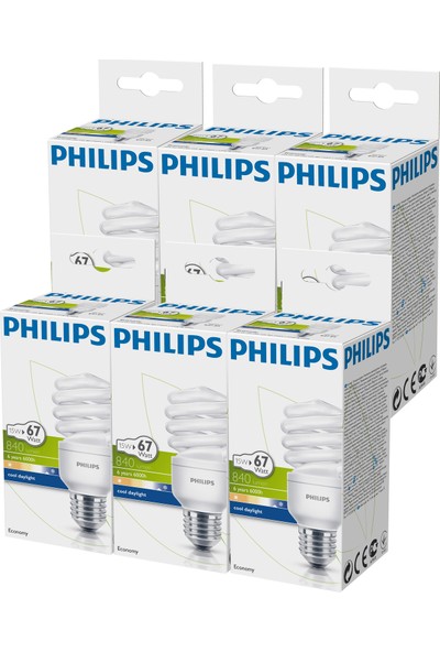 Philips EconomyTwister 15W E27 Normal Duy Beyaz Işık 6'lı Ekopaket Philips EconomyTwister 15W E27 Normal Duy Beyaz Işık 6'lı Ekopaket
