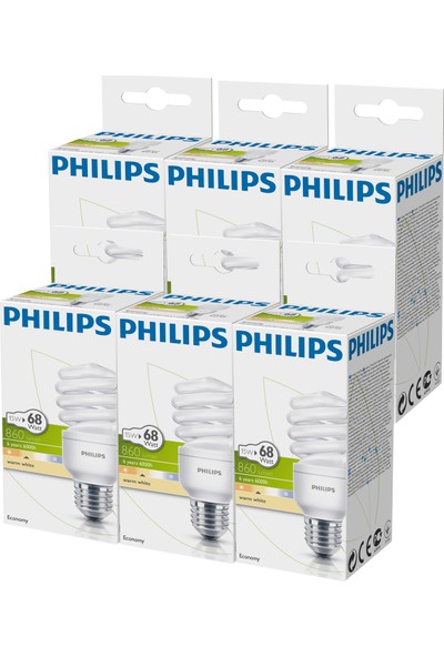 Philips EconomyTwister 15W E27 Normal Duy Sarı Işık 6'lı Ekopaket Philips EconomyTwister 15W E27 Normal Duy Sarı Işık 6'lı Ekopaket