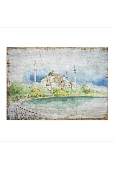 Tablomega Ahşap Tablo Yağlı Boya Ayasofya Camii Tablomega Ahşap Tablo Yağlı Boya Ayasofya Camii