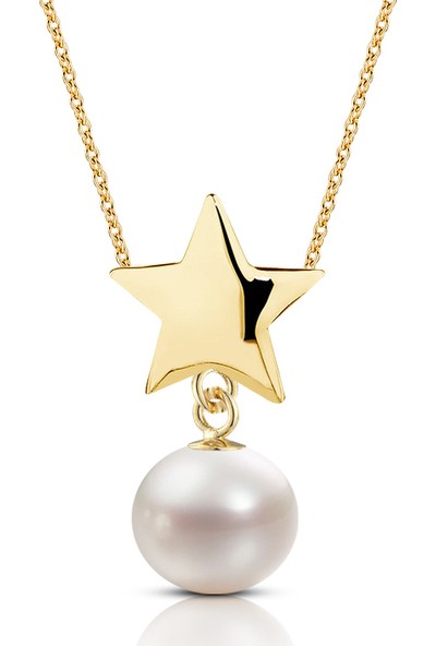 Goldstore 14 Ayar Altın Yıldız İnci Kolye GP41877