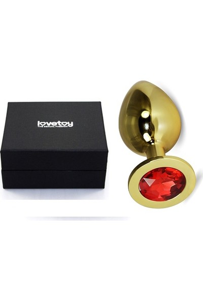Lovetoy Gold Metal Kırmızı Büyük Boy Anal Plug 10 Cm.