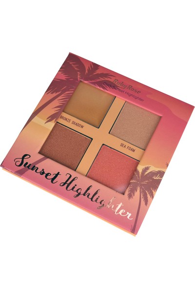 Ruby Rose Sunset Koyu Aydınlatıcı Highlighter 4lü Palet Ruby Rose Sunset Koyu Aydınlatıcı Highlighter 4lü Palet