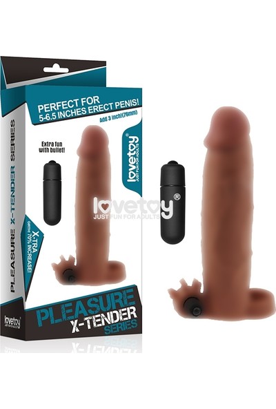 Lovetoy X-Tender Realistik Titreşimli Uzatmalı Penis Kılıfı Halka