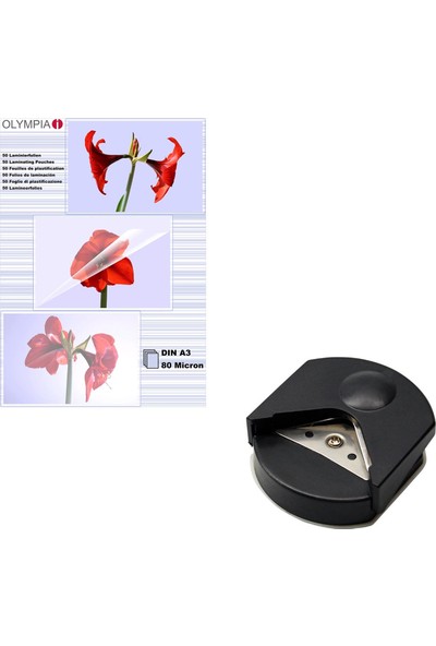 Olympia A3 PVC Poşeti 80 Micron + Olympia S100 Köşe Kesme Aparatı