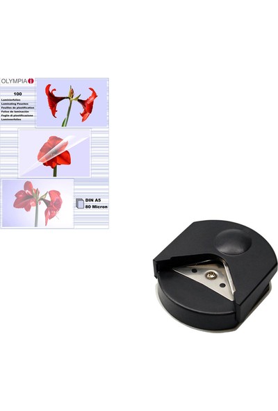 Olympia A5 PVC Poşeti 80 Micron + Olympia S100 Köşe Kesme Aparatı