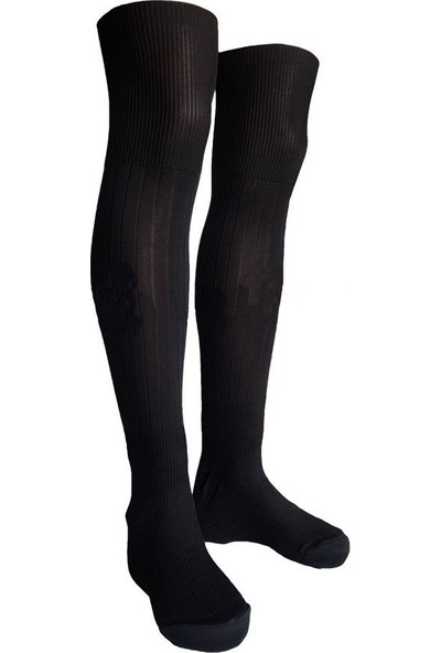 Evox Tam Profesyonel Çocuk Futbol Çorabı, Tozluk, Konç 7-14 Yaş Siyah