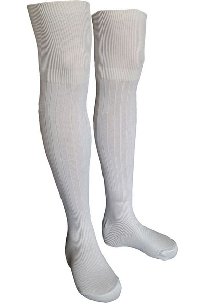 Evox Tam Profesyonel Çocuk Futbol Çorabı, Tozluk, Konç 7-14 Yaş Beyaz