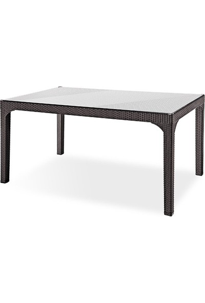 Holiday Plastik Kahverengi 80*140 Olympia Rattan Camlı Masa Hm-725 Holiday Plastik Kahverengi 80*140 Olympia Rattan Camlı Masa Hm-725
