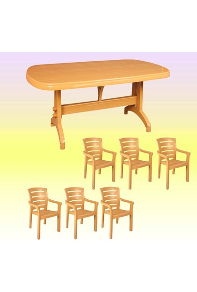 Holiday Plastik Teak 90x150 Oval Masa Hm-100 (1) Didim Koltuk Hk-510 (6) Holiday Plastik Teak 90x150 Oval Masa Hm-100 (1) Didim Koltuk Hk-510 (6)