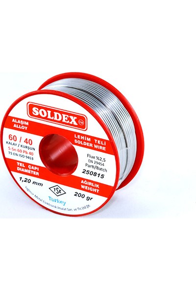 Soldex 60-40 Lehim Teli 200 Gr 0,50 mm Soldex 60-40 Lehim Teli 200 Gr 0,50 mm
