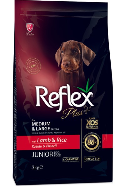 Reflex Plus Orta&Büyük Irk Kuzulu&Pirinçli Yavru Köpek Maması 3 Kg Reflex Plus Orta&Büyük Irk Kuzulu&Pirinçli Yavru Köpek Maması 3 Kg