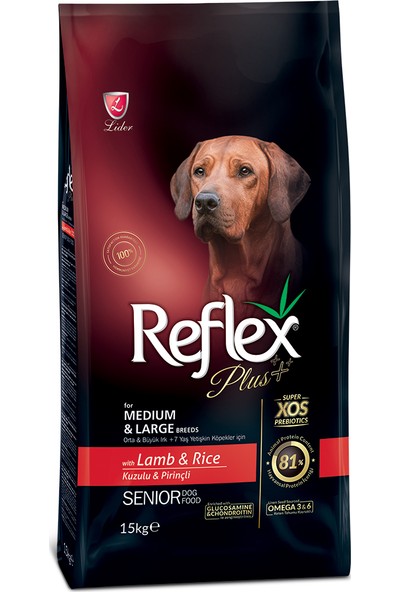 Reflex Plus Orta&Büyük Irk Kuzu&Pirinç Yaşlı Köpek Maması 15 Kg Reflex Plus Orta&Büyük Irk Kuzu&Pirinç Yaşlı Köpek Maması 15 Kg