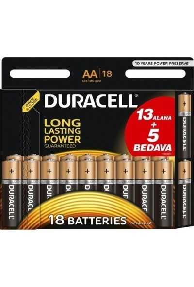 Duracell Alkalin AA Kalem Pil 18li Duracell Alkalin AA Kalem Pil 18li