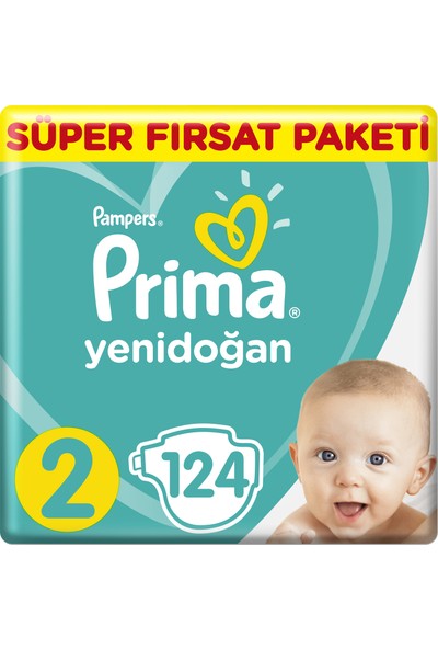 Prima Bebek Bezi Yeni Bebek 2 Beden Mini Süper Fırsat Paketi 124 Adet Prima Bebek Bezi Yeni Bebek 2 Beden Mini Süper Fırsat Paketi 124 Adet
