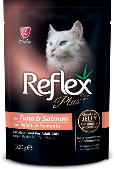 Reflex Plus Tuna Ve Somonlu Pouch Kedi Konserve Jöle İçinde 100Gr Reflex Plus Tuna Ve Somonlu Pouch Kedi Konserve Jöle İçinde 100Gr