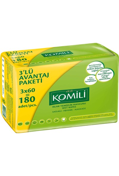 Komili Islak Havlu 3x60'lı Komili Islak Havlu 3x60'lı