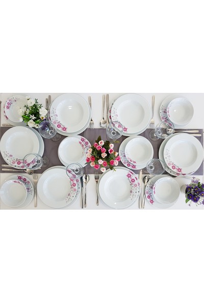Güral Porselen Daisy 6 Kişilik 24 Parça Yemek Takımı