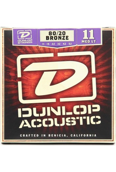 Jim Dunlop DAB1152 Medium-Light 80/20 Bronze Akustik Gitar Teli (11-52) Jim Dunlop DAB1152 Medium-Light 80/20 Bronze Akustik Gitar Teli (11-52)