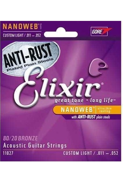 Elixir Nanoweb 80/20 Bronze Akustik Gitar Teli (11-52) Elixir Nanoweb 80/20 Bronze Akustik Gitar Teli (11-52)