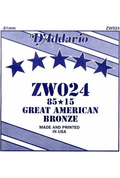 D'Addario ZW024 Tek Akustik Gitar Teli (24)