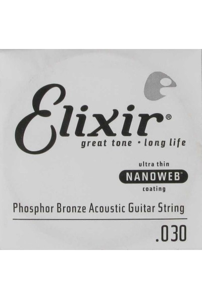 Elixir 14130 Nanoweb Phosphor Bronze Tek Akustik Gitar Teli (30) Elixir 14130 Nanoweb Phosphor Bronze Tek Akustik Gitar Teli (30)