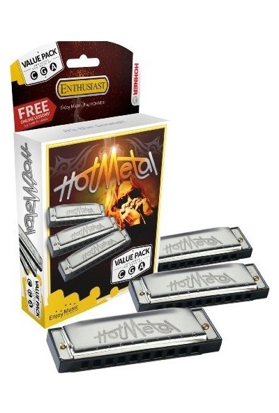 Hohner Hot Metal Mızıka Seti (Do-Sol-La Majör) Hohner Hot Metal Mızıka Seti (Do-Sol-La Majör)