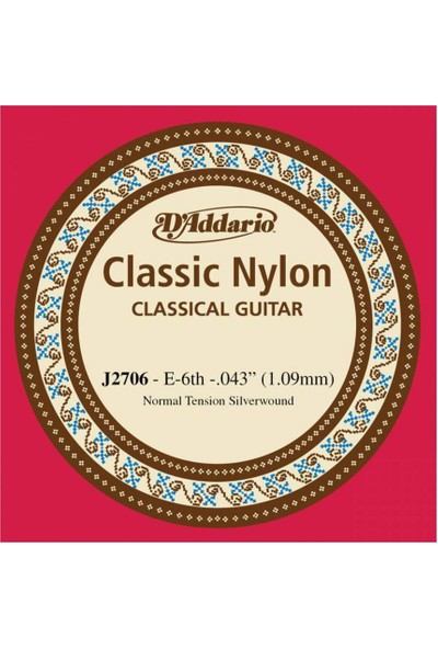 D'Addario J2706 Normal Tension Tek Klasik Gitar Teli (E) D'Addario J2706 Normal Tension Tek Klasik Gitar Teli (E)