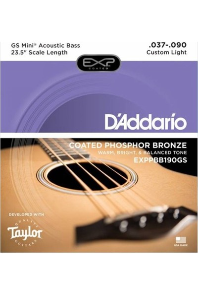 D'Addario EXPPBB190GS Akustik Bas Gitar Teli (37-90)