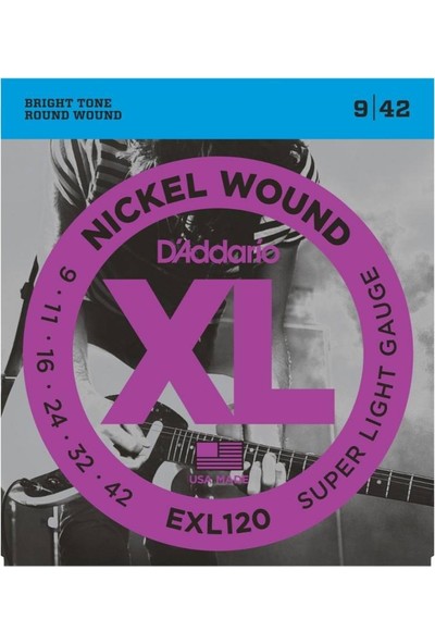 D'Addario EXL120 Elektro Gitar Teli (009-042)