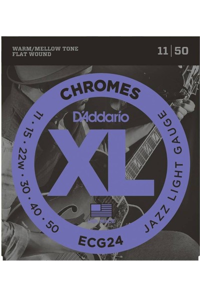 D'Addario ECG24 Chromes Elektro Gitar Teli (11-50)