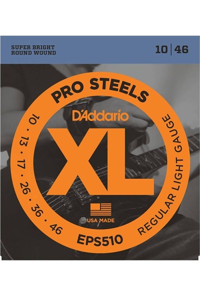 D'Addario EPS510 Pro Steels Elektro Gitar Teli (10-46) D'Addario EPS510 Pro Steels Elektro Gitar Teli (10-46)