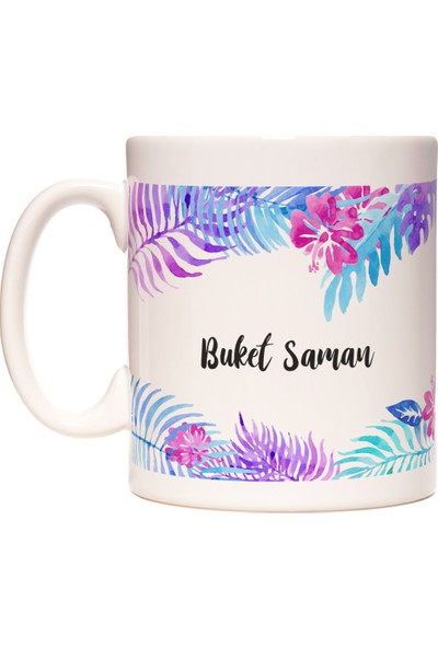 Tropik Çiçek Aloha Kişiye İsme Özel Kupa Bardak Tropik Çiçek Aloha Kişiye İsme Özel Kupa Bardak