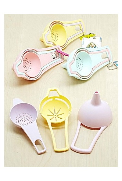 İkbalHome Pratik 3'Lü Huni Süzgeç Yumurta Akı Ayırıcı Set