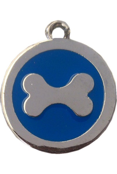 Markapet Kemik Desenli Kedi Köpek İsimlik Aksesuar 2,5 Cm Mavi