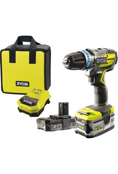 Ryobi R18PDBL252S 18Volt/2.0Ah /5.0Ah Li-ion Çift Akülü Kömürsüz 2 Vitesli Darbeli Matkap Ryobi R18PDBL252S 18Volt/2.0Ah /5.0Ah Li-ion Çift Akülü Kömürsüz 2 Vitesli Darbeli Matkap