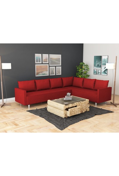 Evdemo Buket Köşe Koltuk Takımı Kırmızı