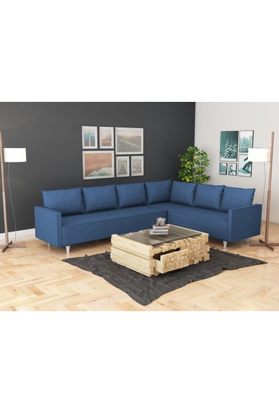 Evdemo Buket Köşe Koltuk Takımı Mavi