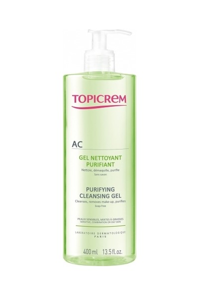 Topicrem Ac Purifying Cleansing Gel 400 ml Yağlı ve Akneli Ciltler İçin Yıkama Jeli Topicrem Ac Purifying Cleansing Gel 400 ml Yağlı ve Akneli Ciltler İçin Yıkama Jeli