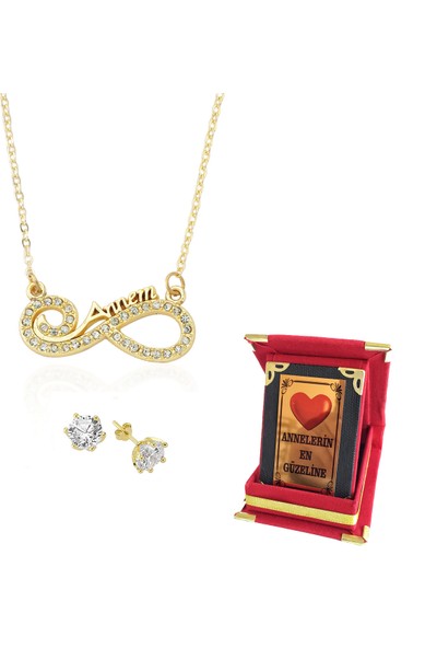 Forentina Annem Yazıllı Kolye Küpe - Plaket Hediyeli Annneler Günü Hediyesi Ps0435 Forentina Annem Yazıllı Kolye Küpe - Plaket Hediyeli Annneler Günü Hediyesi Ps0435