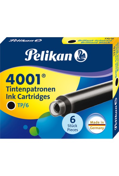Pelikan Dolmakalem Kartuşu 4001 Kısa Roy.Siyah 6Lı