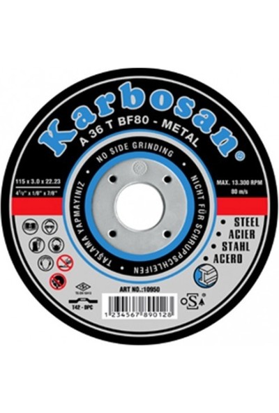 Karbosan 180x3.0 Nk Metal Kesici