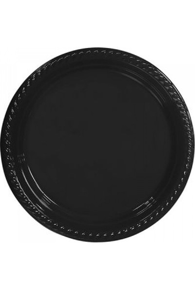 Roll-Up Siyah Plastik Yuvarlak Tabak