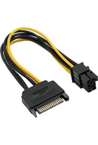 Alfais 4582 15 Pin Sata To 6 Pin Ekran Kartı Power Anakart Güç Kablosu Alfais 4582 15 Pin Sata To 6 Pin Ekran Kartı Power Anakart Güç Kablosu
