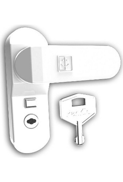 Penkid Emniyet Mandalı Düğmeli Anahtarlı / Beyaz