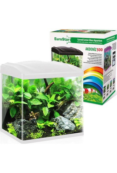 EuroStar Akdeniz 500 Led Işıklı Komple Akvaryum Seti Beyaz EuroStar Akdeniz 500 Led Işıklı Komple Akvaryum Seti Beyaz